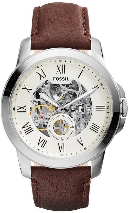 Men's Fossil Grant Automatic Movement Leather Strap Watch ME3052