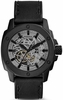 Men's Fossil Modern Machine Automatic Black Leather Watch ME3134
