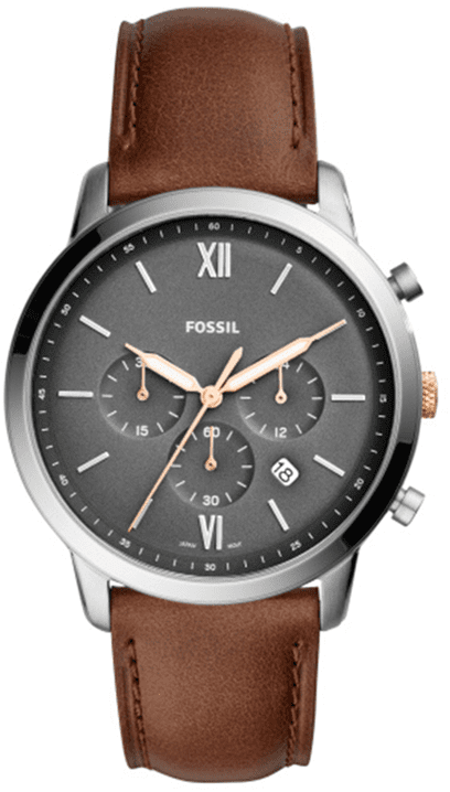 Men's Fossil Neutra Chronograph Brown Leather Band Watch FS5408