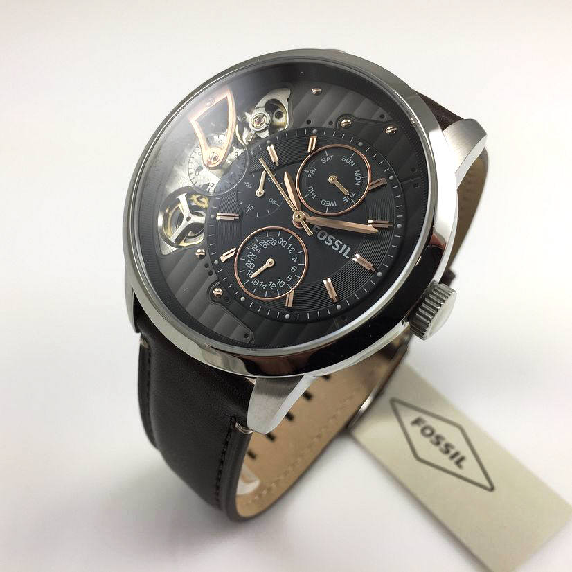 Men's Fossil Townsman Leather Strap Automatic Watch ME1163