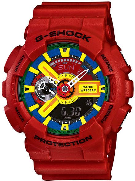 Red Casio G-Shock XL Analog Digital Watch GA110FC-1A