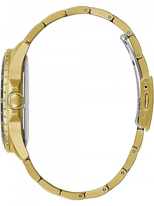 Men's Guess Gold Tone Steel Multifunction Skeleton Dial Watch GW0488G2