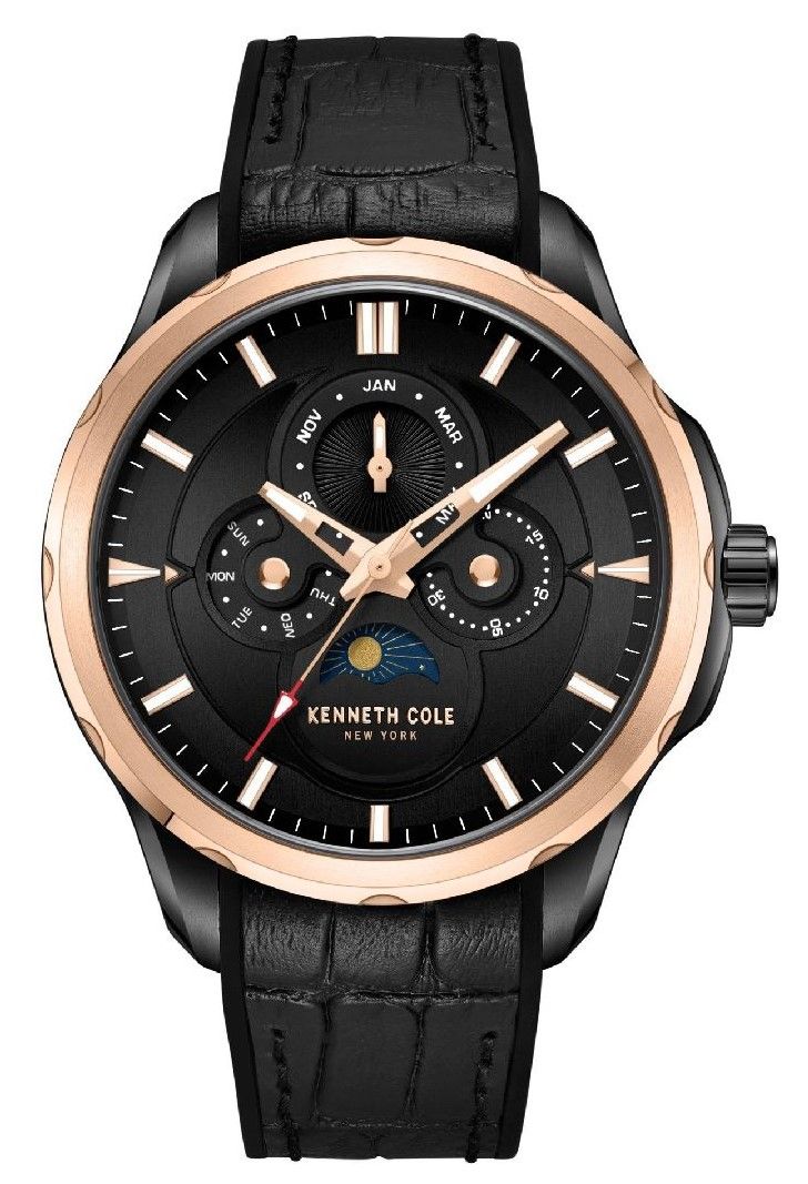 Men's Kenneth Cole Leather Strap Dress Sport Watch KCWGQ0015804