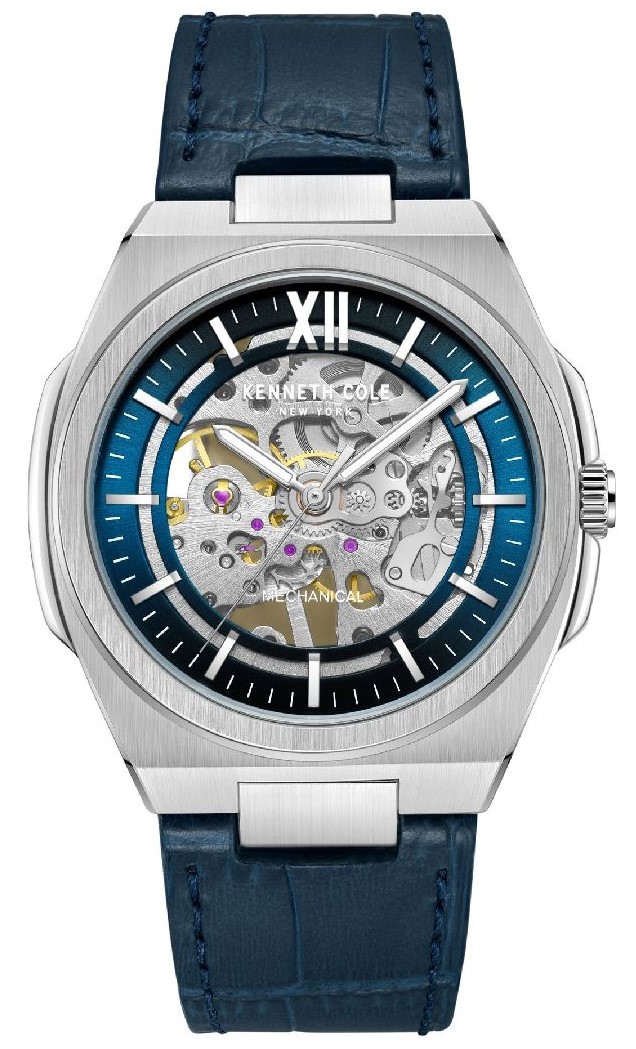 Men's Kenneth Cole Leather Strap Mechanical Watch KCWGE0014006