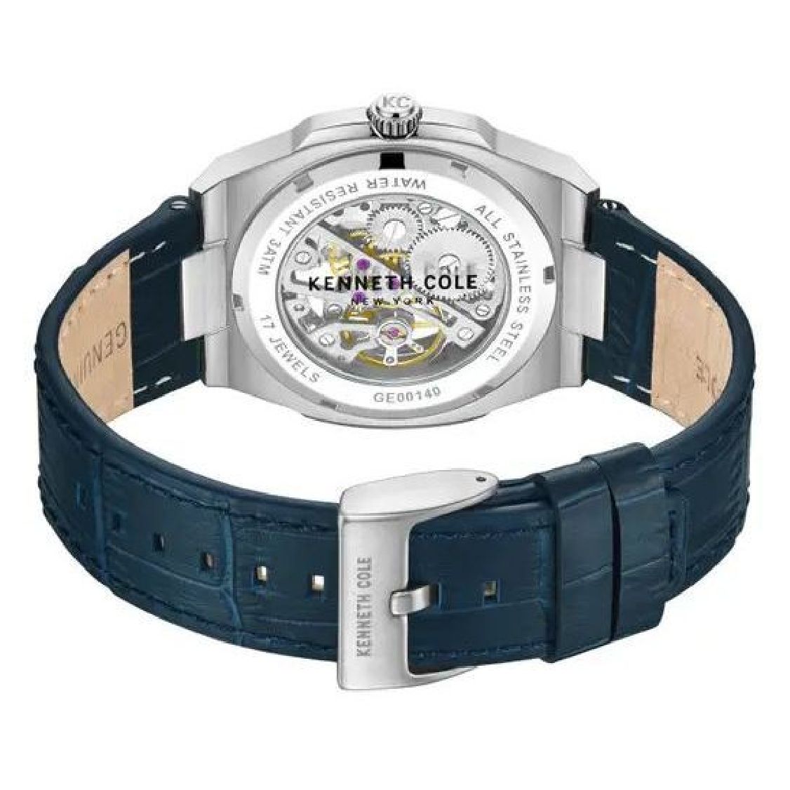 Men's Kenneth Cole Leather Strap Mechanical Watch KCWGE0014006