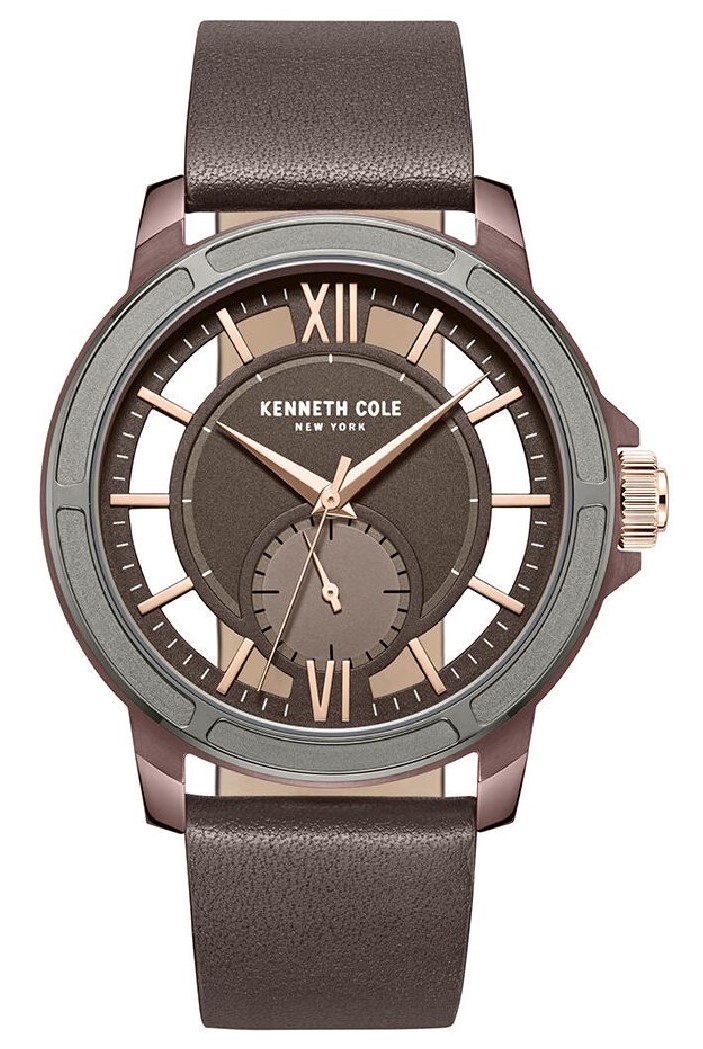 Men's Kenneth Cole Leather Strap Transparency Watch KCWGF0035002