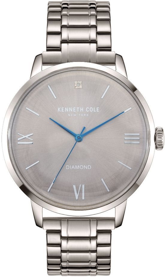 Men's Kenneth Cole New York Silver Tone Diamond Dial Watch KC51051002