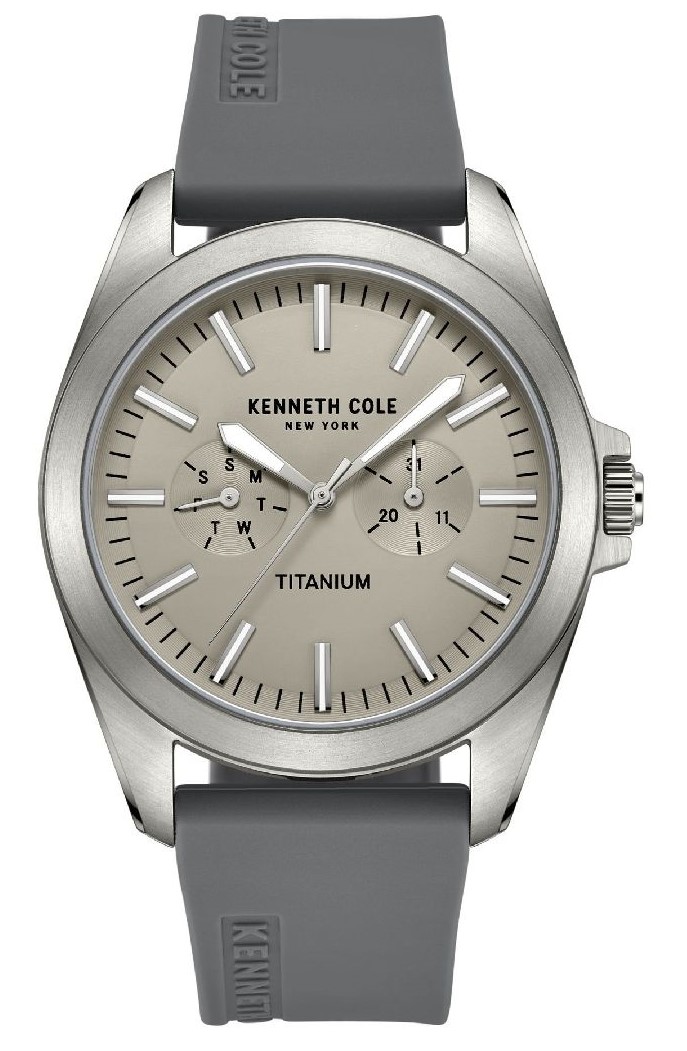Men's Kenneth Cole Silicone Strap Titanium Watch KCWGQ2238903