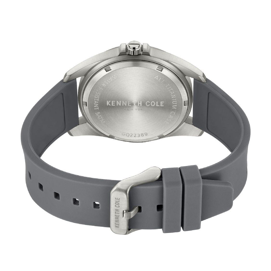 Men's Kenneth Cole Silicone Strap Titanium Watch KCWGQ2238903