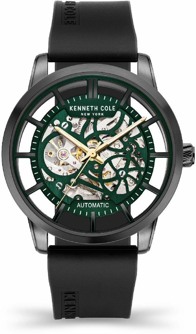 Men's Kenneth Cole Silicone Strap Automatic Skeleton Watch KCWGR2122504