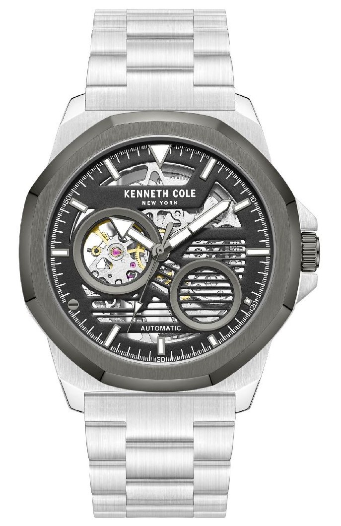 Men's Kenneth Cole Stainless Steel Automatic Skeleton Watch KCWGL0013601