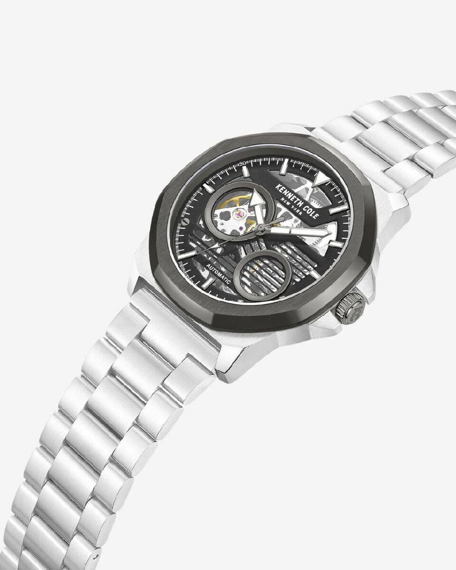 Men's Kenneth Cole Stainless Steel Automatic Skeleton Watch KCWGL0013601