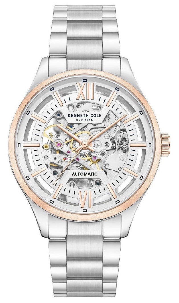 Men's Kenneth Cole Stainless Steel Automatic Skeleton Watch KCWGL0027204