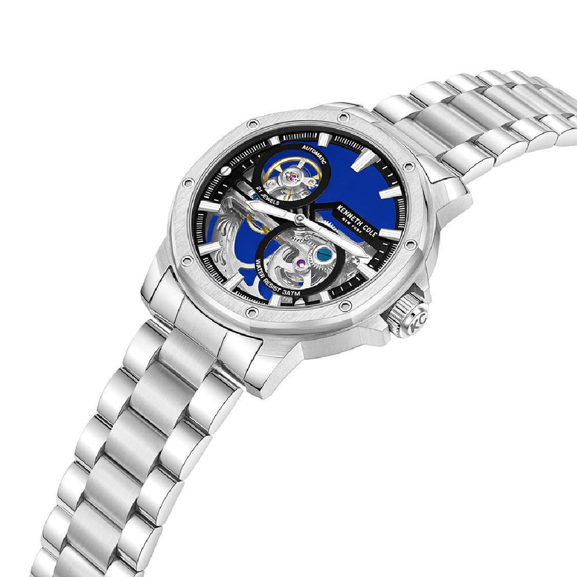 Men's Kenneth Cole Stainless Steel Automatic Skeleton Watch KCWGL0033705