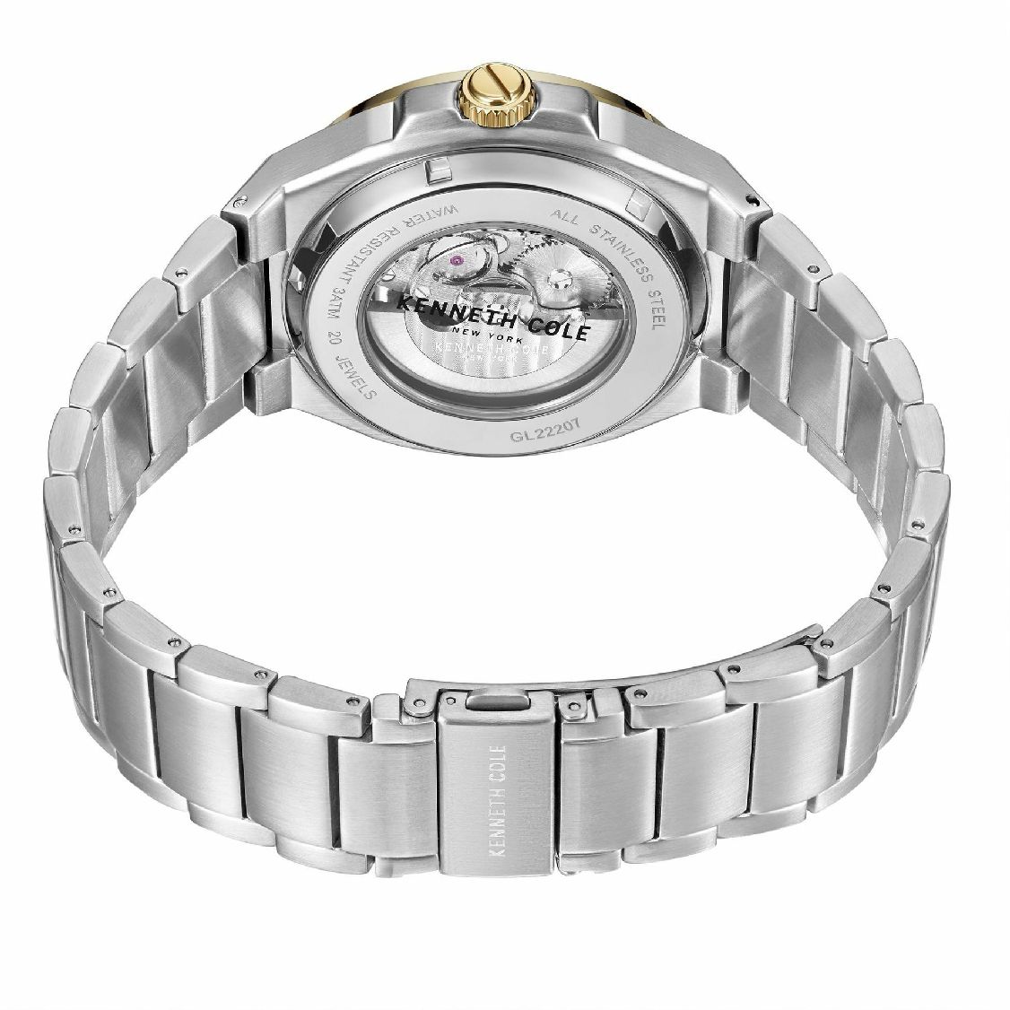 Men's Kenneth Cole Stainless Steel Automatic Skeleton Watch KCWGL2220704