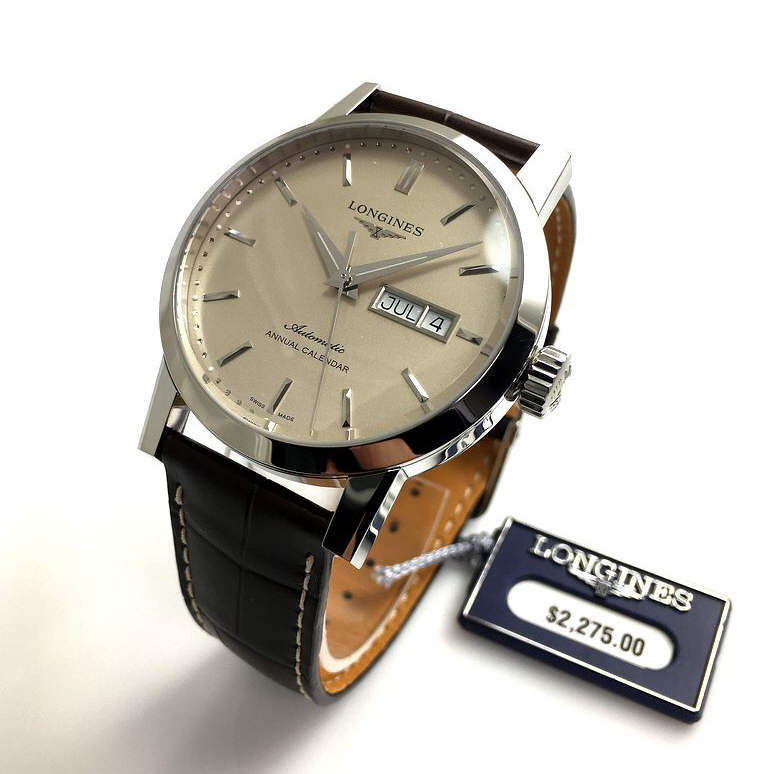 Men's Longines 1832 Classic L4.827.4.92.2 Automatic Day-Date Watch ...