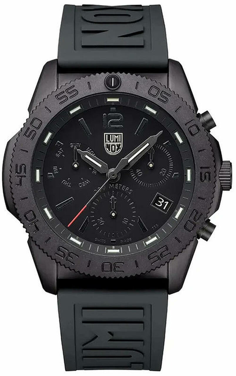 Men's Luminox Pacific Diver Chronograph Blackout Swiss Watch 3141.BO