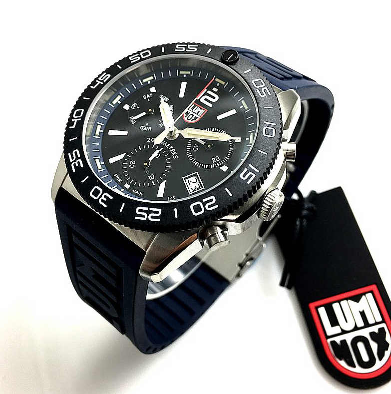 Men's Luminox Pacific Diver Chronograph Blue Strap Swiss Watch 3143