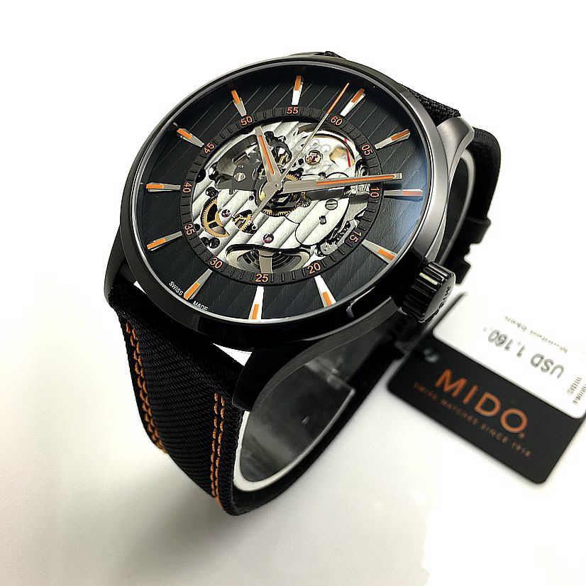 Men's Mido Commander Gradient Automatic Skeleton Dial Watch M0384363705100