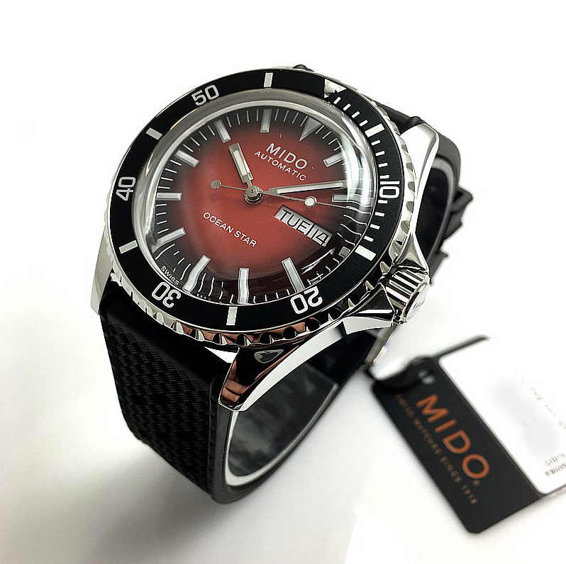 Men's Mido Ocean Star Tribute Automatic Red Dial Diver's Watch ...