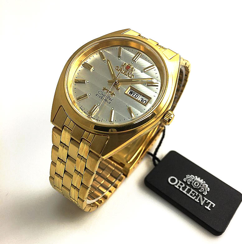 Men's Orient 3 Star TriStar Automatic Gold Tone Day-Date Watch FAB00008W9
