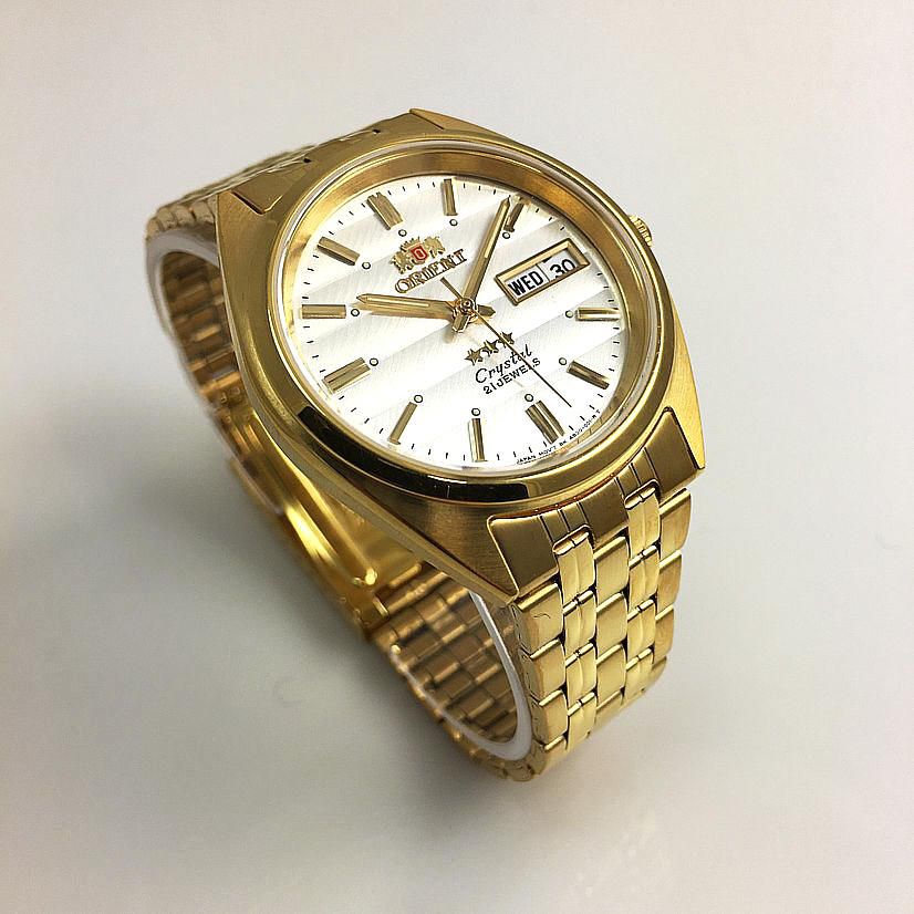 Men's Orient 3 Star TriStar Automatic Gold Tone Day-Date Watch FAB00008W9