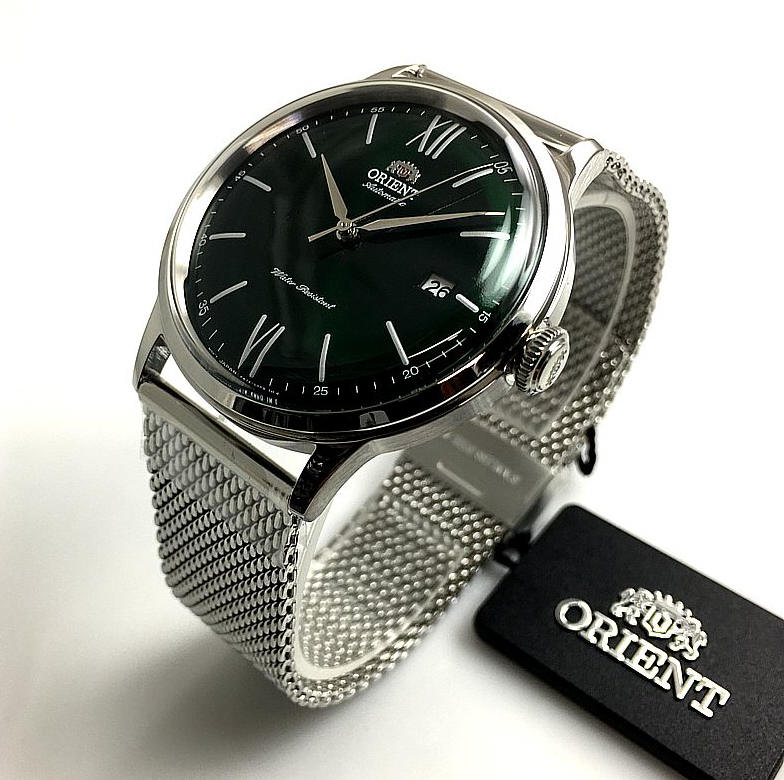 Men's Orient Automatic Stainless Steel Green Dial Watch RA-AC0018E10B