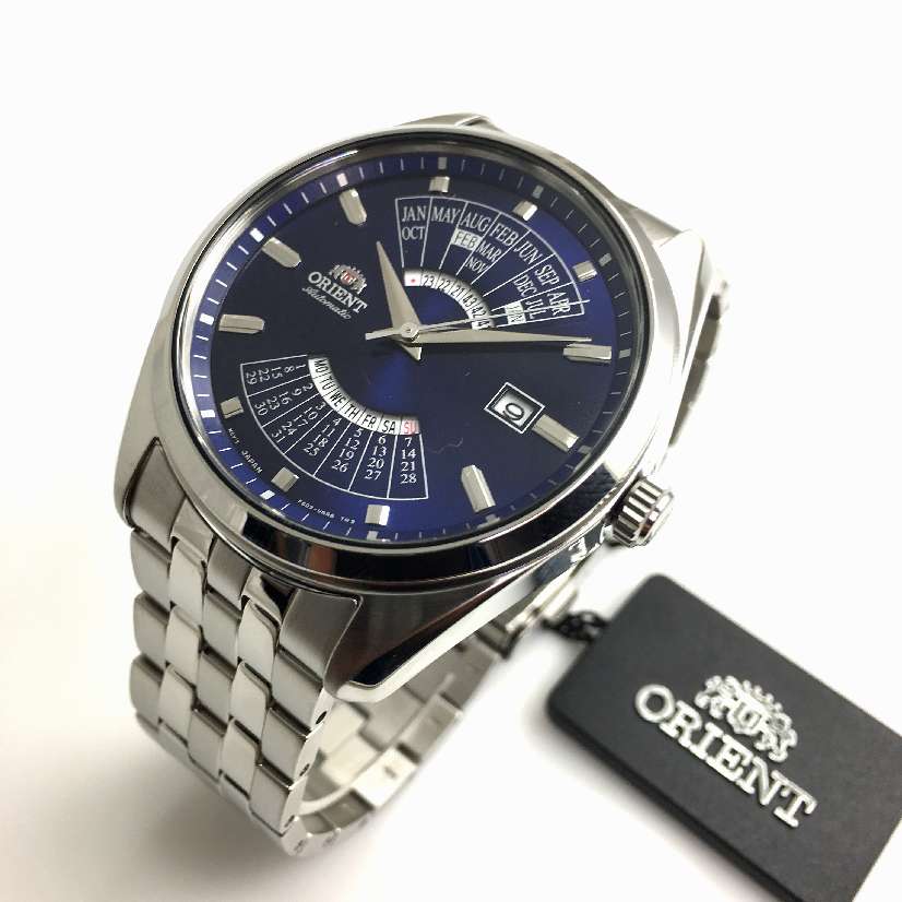 Men's Orient Multi-Year Calendar Automatic Blue Dial Watch RA-BA0003L10B