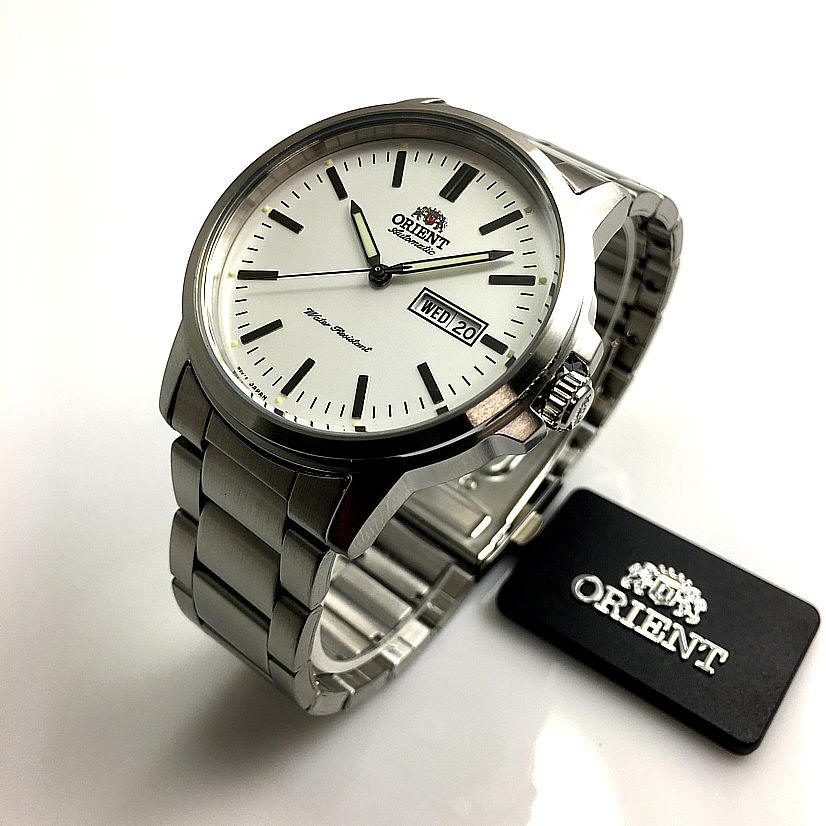 Men's Orient Steel Automatic Day-Date Casual Classic Watch RA-AA0C03S19B