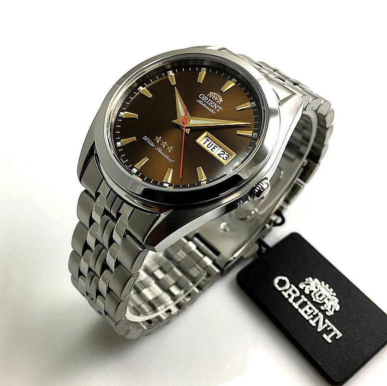 Men's Orient Tri Star Automatic Classic Day-Date Watch RA-AB0034Y19B