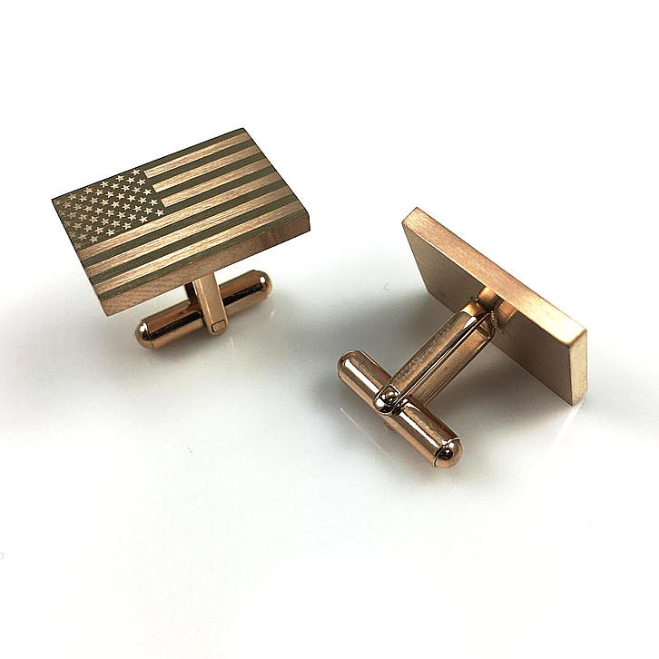 Men's Personalized Steel Cufflinks USA American Flag Logo Name ...