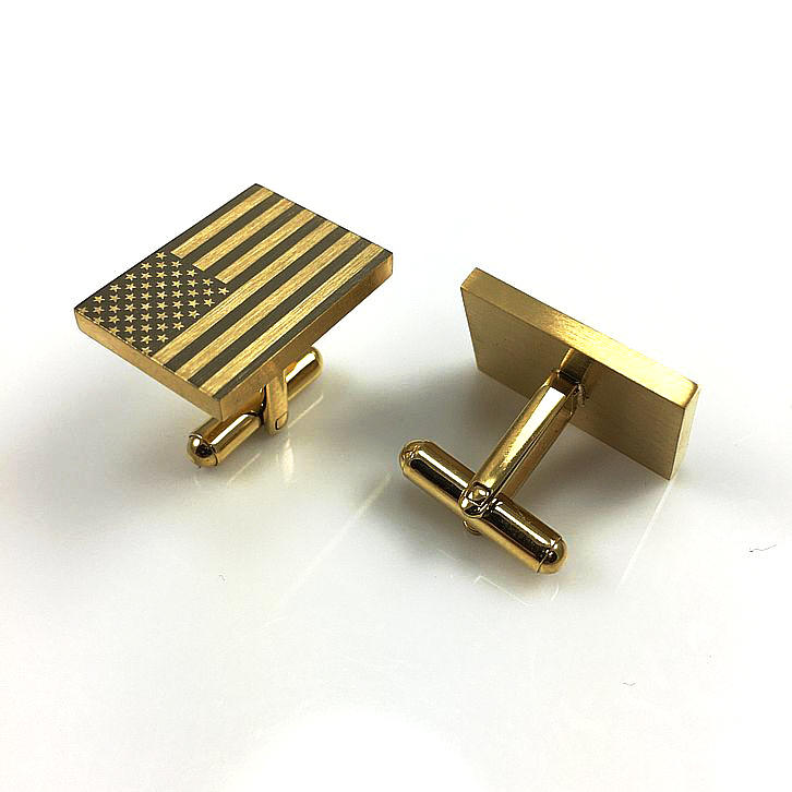 Men's Personalized Steel Cufflinks USA American Flag Logo Name ...