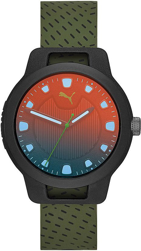 Men's Puma Reset Polycarbonate Green Strap Watch P5011
