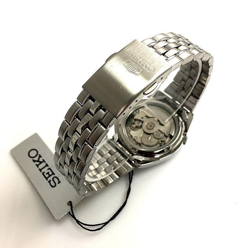 Men's Seiko 5 Automatic Day-Date Blue Dial Steel Watch SNK357K1