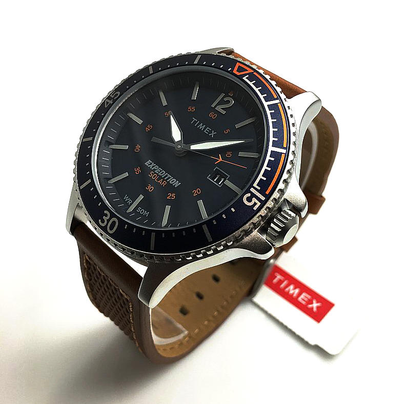 Men's Timex Expedition Ranger Solar Powered Brown leather Watch TW4B15000