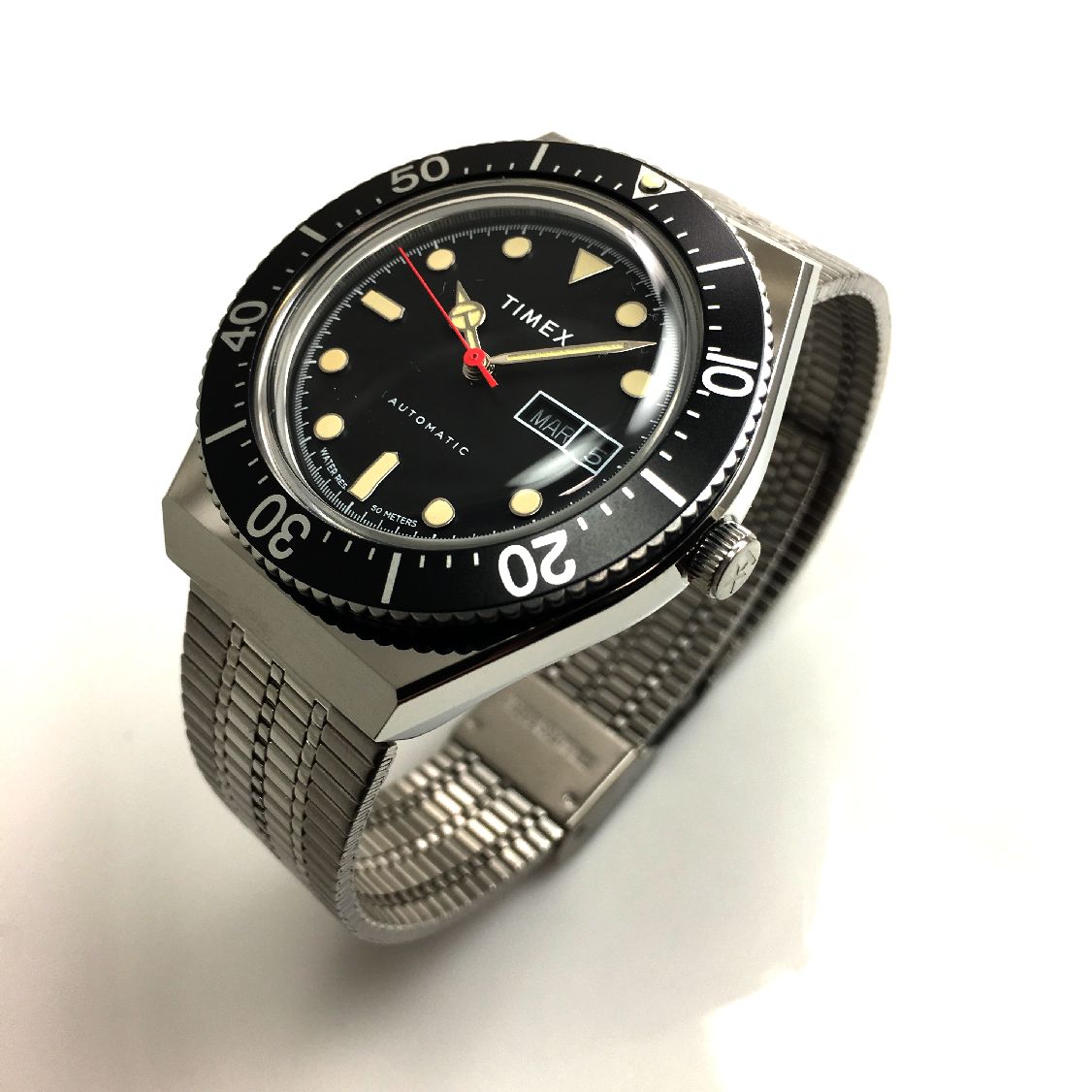 Men's Timex M79 Automatic Silver 40mm Day-Date Watch TW2U78300