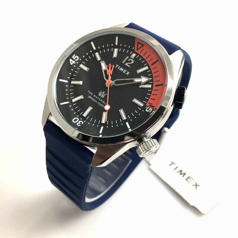 Men's Timex Waterbury Dive Blue Rubber Strao Watch TW2V73500