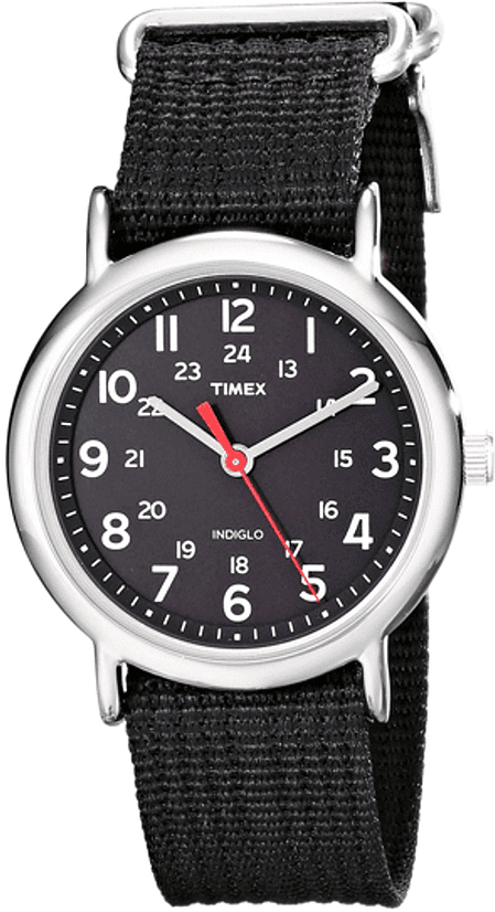 Men's Timex Weekender Black Nylon Band Watch T2N647