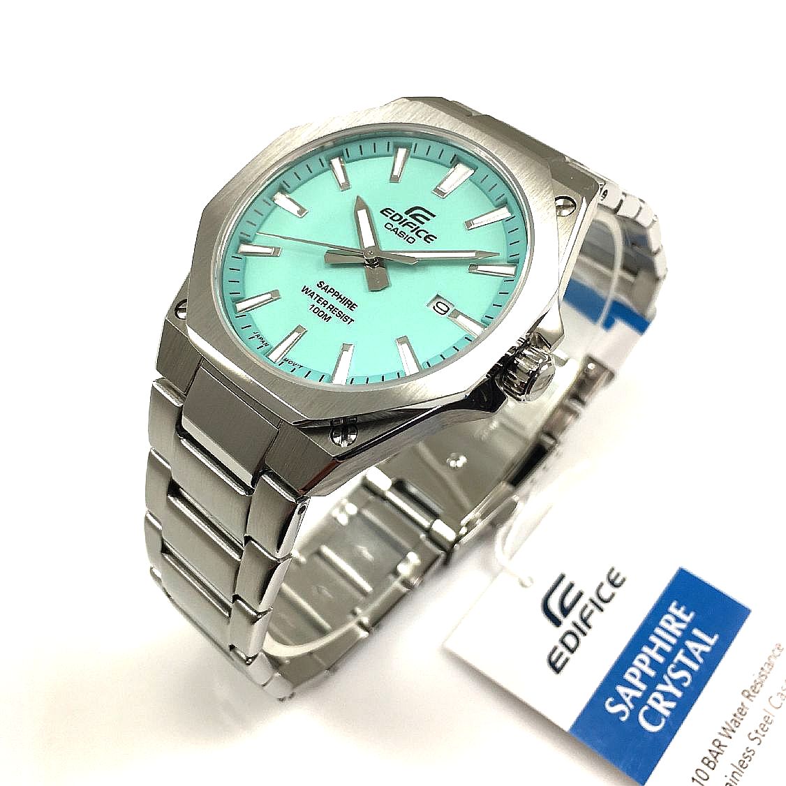 Mens Casio Edifice Turquoise Slim Sapphire Crystal EFR-S108D Watch EFRS108D-2BV