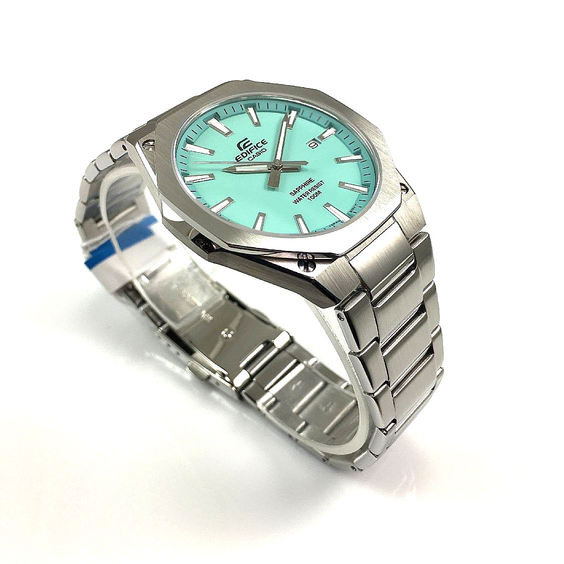 Mens Casio Edifice Turquoise Slim Sapphire Crystal EFR-S108D Watch ...