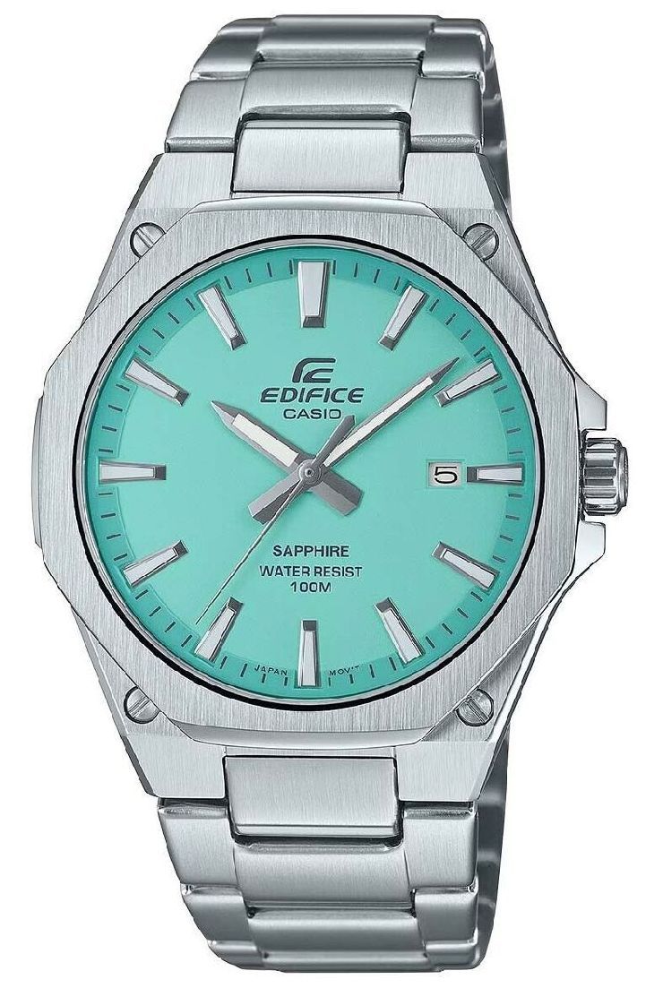 Mens Casio Edifice Turquoise Slim Sapphire Crystal EFR-S108D Watch ...