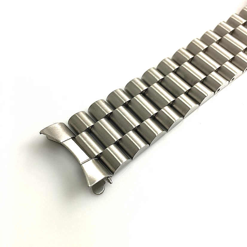 Casio Compatible Metal Stainless Steel President Style Curved End Watch ...