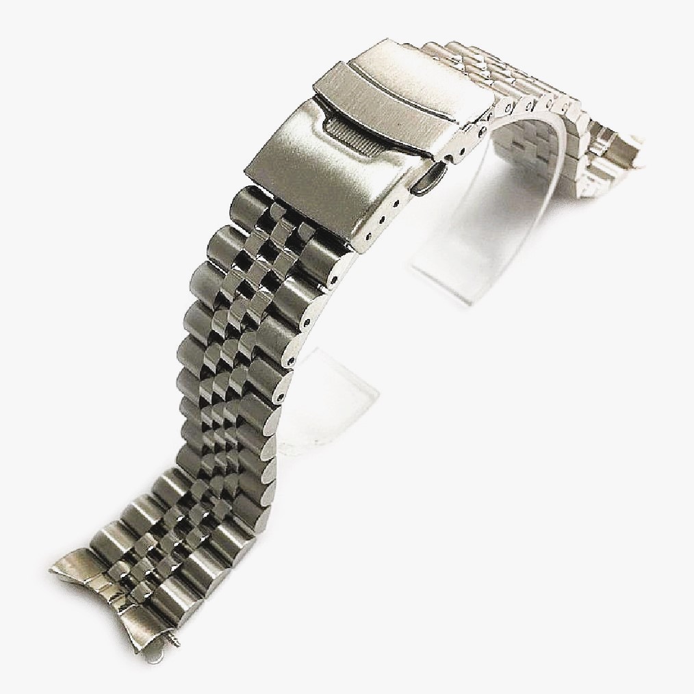 Seiko Compatible Metal Steel Jubilee Style Curved End Watch Band #7001