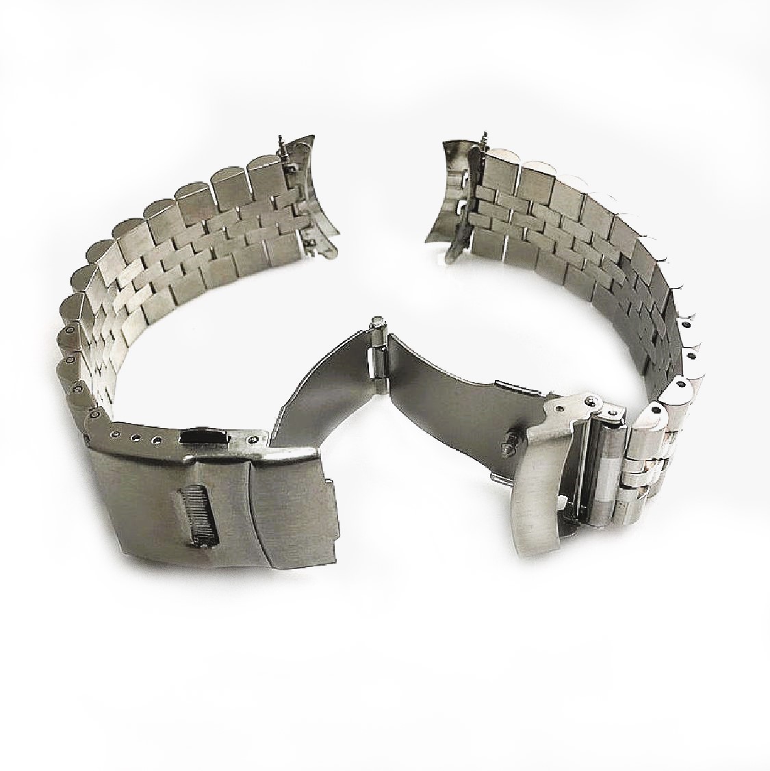 Metal Steel Jubilee Style Replacement Curved End 20mm Watch Band with #7001