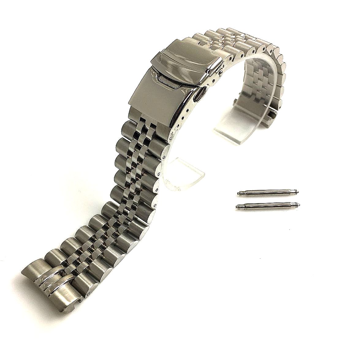 Metal Steel Jubilee Style Replacement Curved End Watch Band Fits Seiko ...