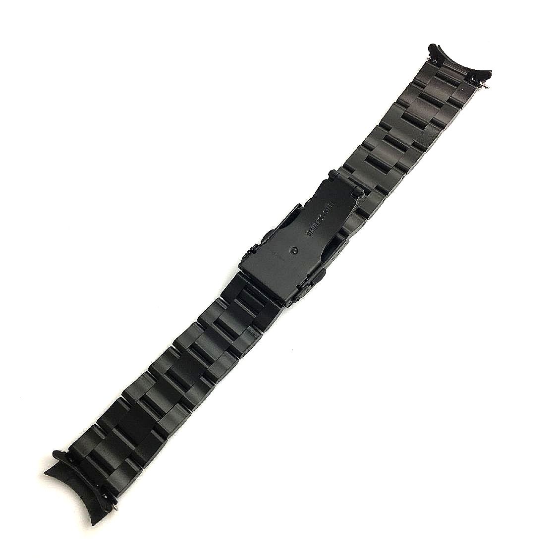 Black PVD 21MM Metal Stainless Steel Oyster Style Replacement Curved ...