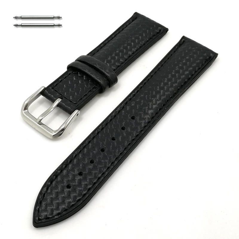 Movado Compatible Black Carbon Fiber Style Leather Replacement Watch ...
