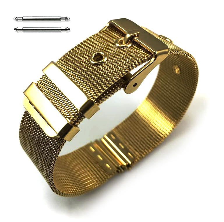 Movado Compatible Gold Stainless Steel Thin Mesh Replacement Watch Band ...