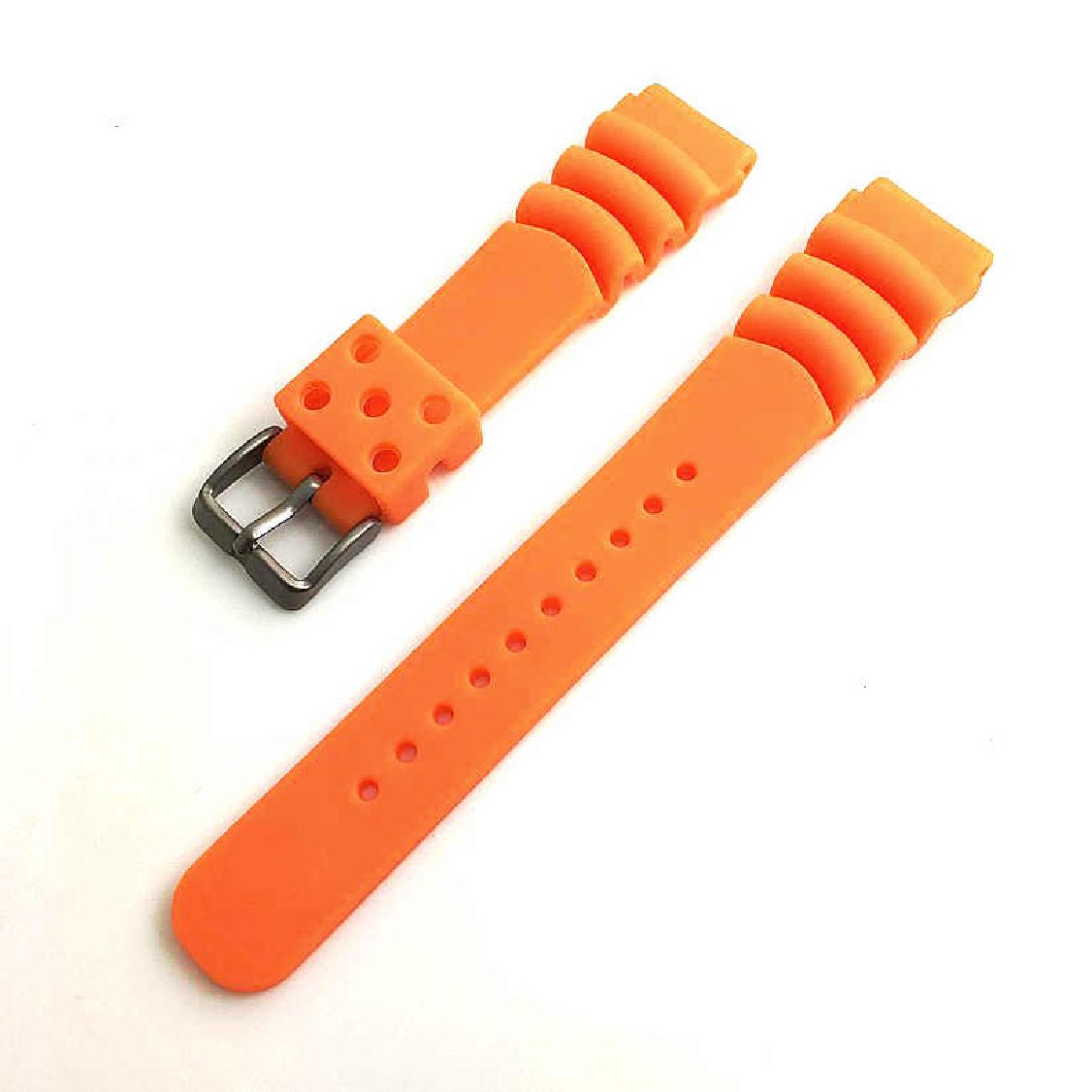 Seiko Compatible Orange Diver's Style Rubber Strap Replacement Watch ...