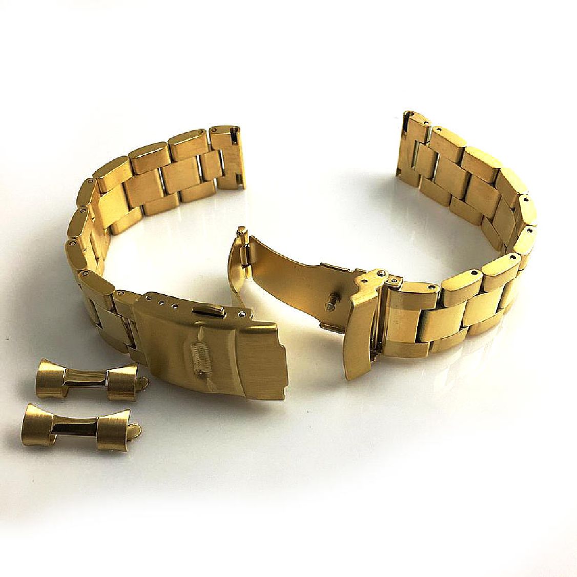 Pack of 2 Steel Leather Gold Replacement Watch Band Fits Invicta Pro ...